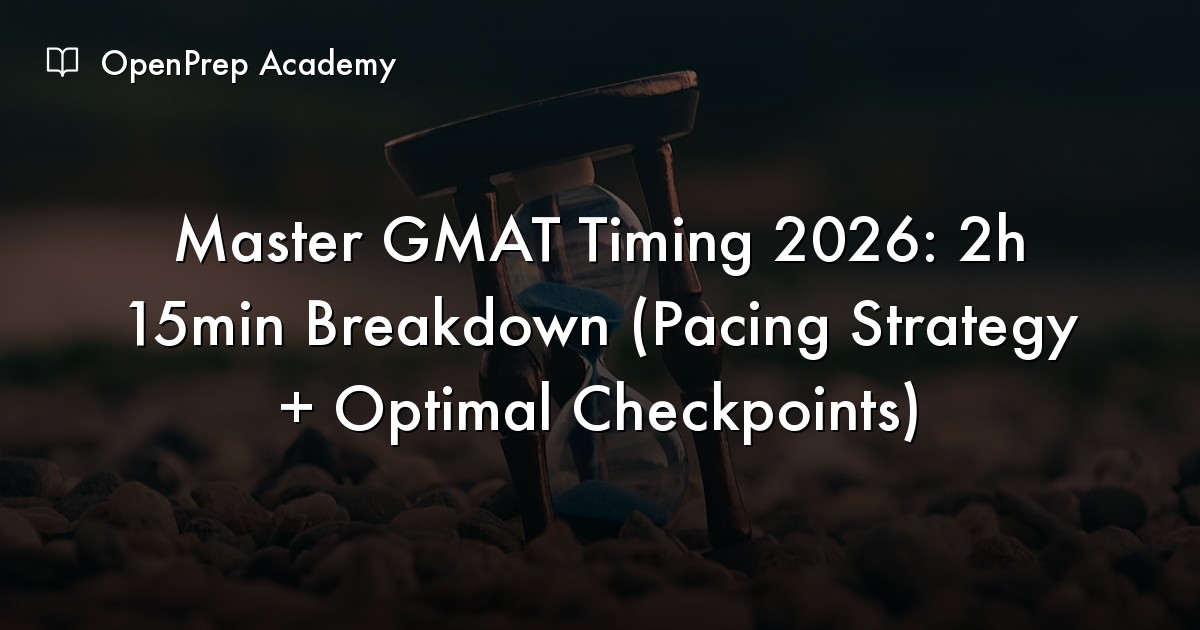 GMAT Timing Strategy: Complete Pacing Guide (2026) | OpenPrep GMAT Blog